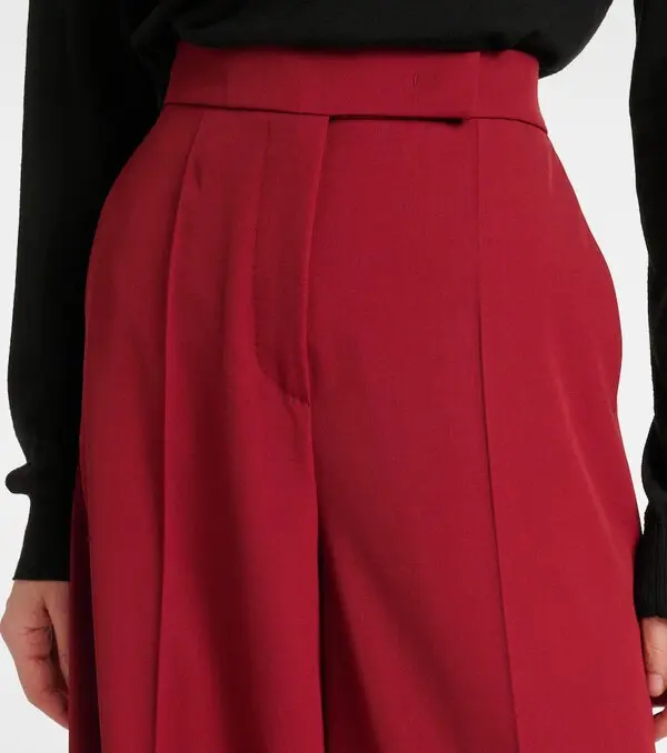 Max Mara Ninfa Virgin Wool Gabardine Palazzo Pants