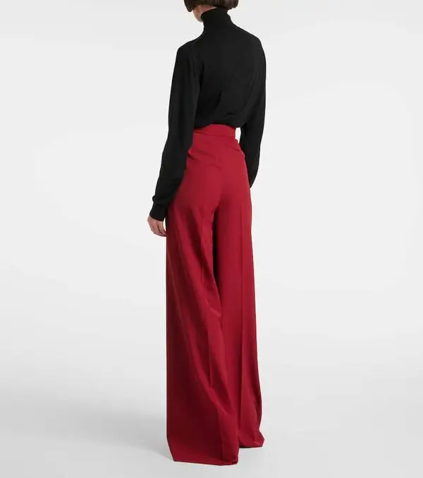 Max Mara Ninfa Virgin Wool Gabardine Palazzo Pants