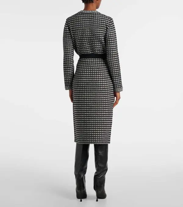 Tory Burch Wool And Cotton-blend Jacquard Midi Skirt