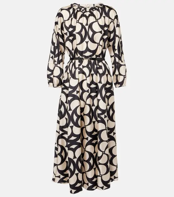 Max Mara Nina Silk Twill Maxi Dress - Black