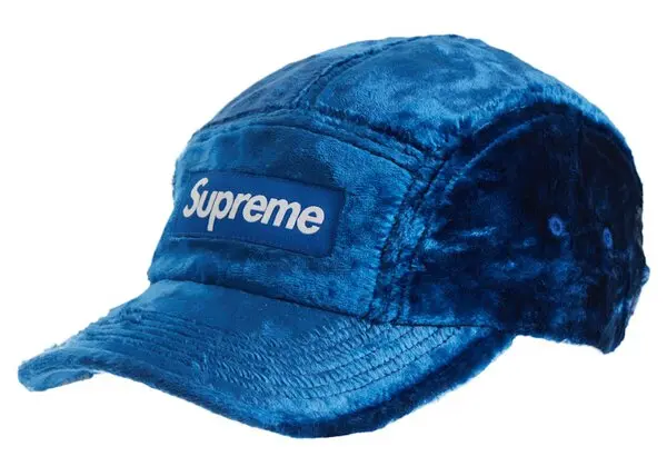 Supreme Crushed Velvet Camp Cap - Royal