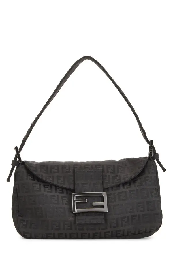 Fendi Zucchino Shoulder Bag - Black