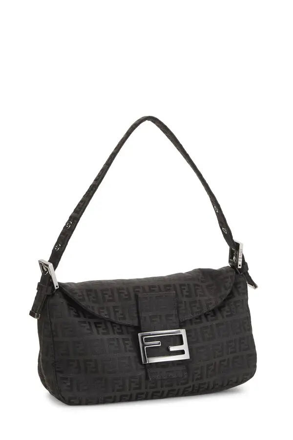 Fendi Zucchino Shoulder Bag - Black