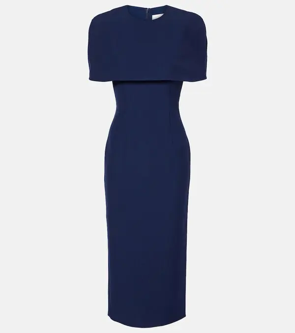 Roland Mouret Caped Crêpe Cocktail Dress - Blue