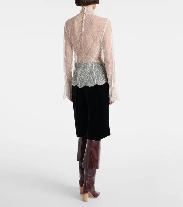 Chloé Sheer Floral Lace Blouse