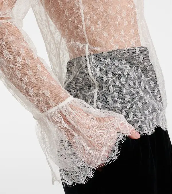 Chloé Sheer Floral Lace Blouse