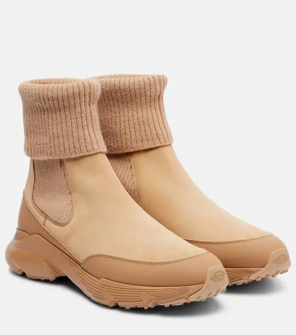TOD'S Leather Chelsea Boots - Beige