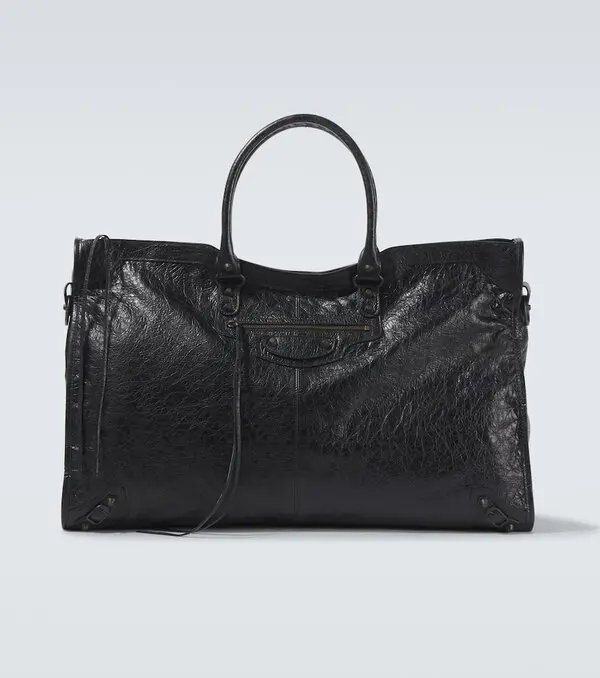 Balenciaga Le City Leather Shoulder Bag - Black