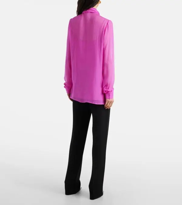 Costarellos Silk Georgette Blouse - Pink