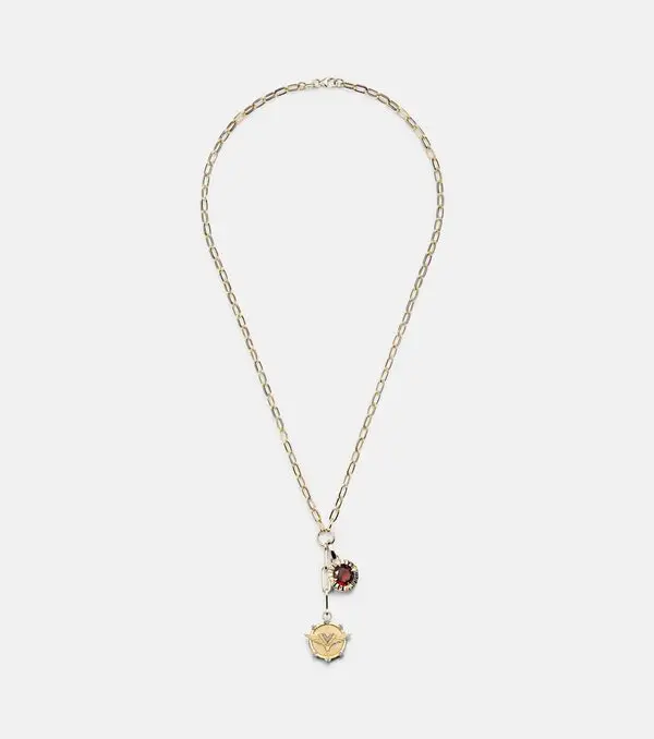 FOUNDRAE Vivacity & Internal Compass 18kt Necklace With Diamonds - Gold