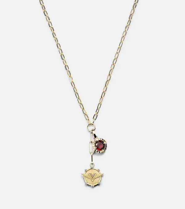 FOUNDRAE Vivacity & Internal Compass 18kt Necklace With Diamonds