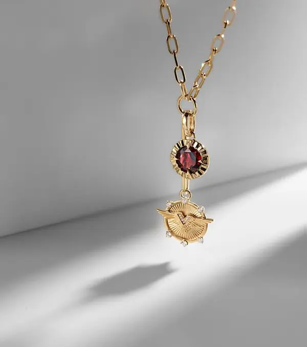 FOUNDRAE Vivacity & Internal Compass 18kt Necklace With Diamonds