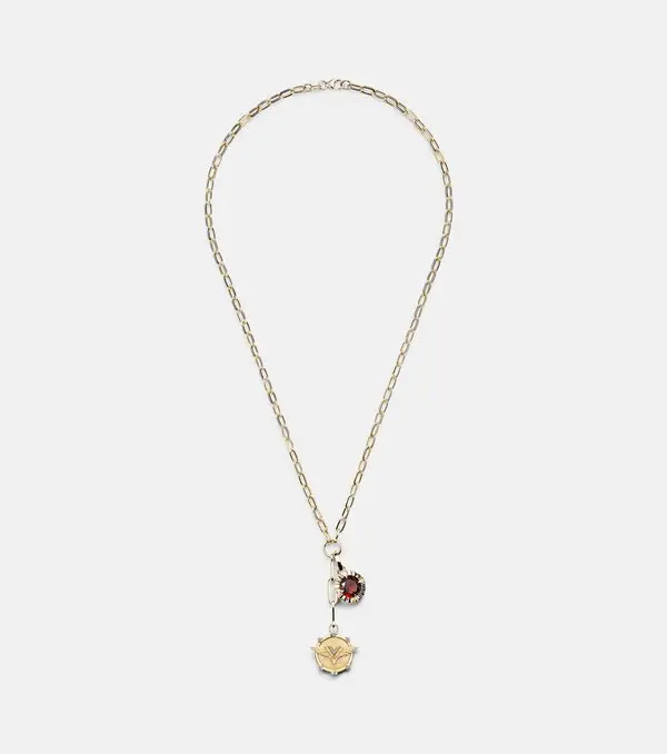 FOUNDRAE Vivacity & Internal Compass 18kt Necklace With Diamonds - Gold