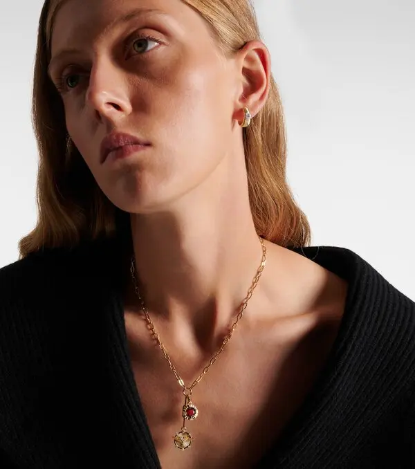 FOUNDRAE Vivacity & Internal Compass 18kt Necklace With Diamonds