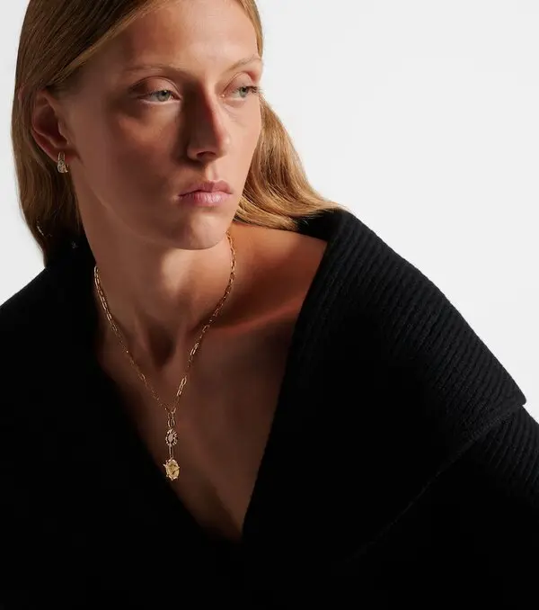 FOUNDRAE Vivacity & Internal Compass 18kt Necklace With Diamonds