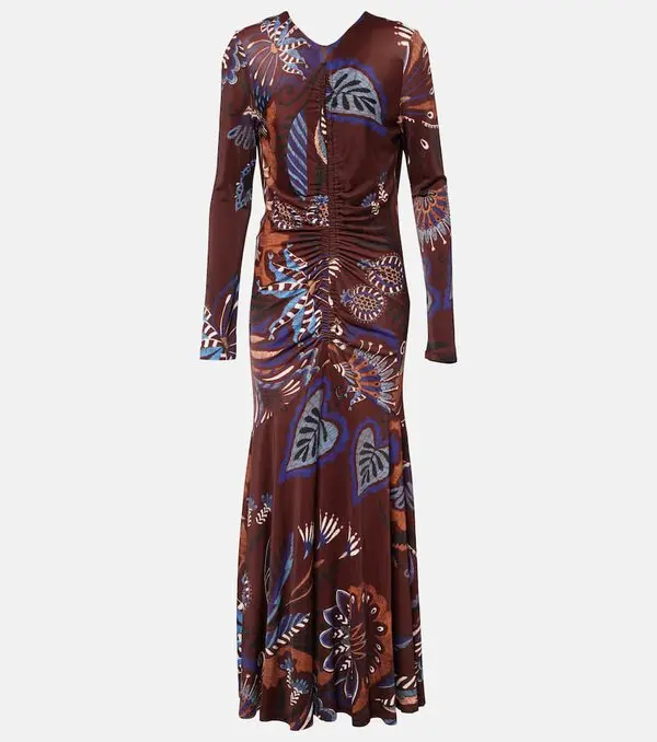 Farm Rio Delicate Garden Maxi Dress In Brown - 30% Off | Editorialist