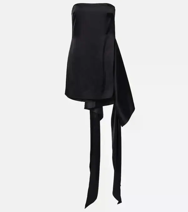 David Koma Tie-detailed Satin Minidress