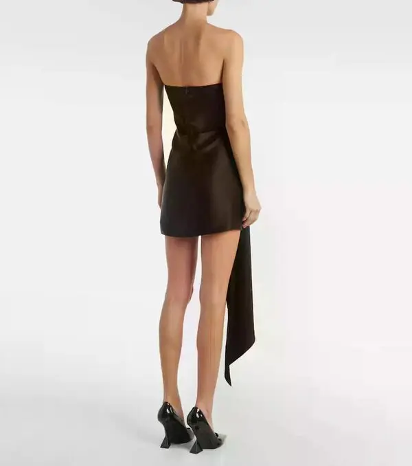 David Koma Tie-detailed Satin Minidress