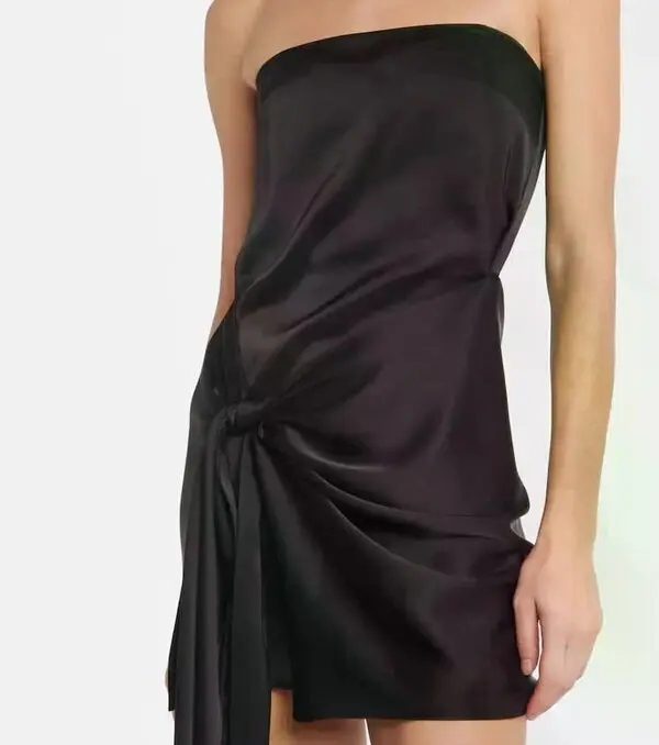 David Koma Tie-detailed Satin Minidress