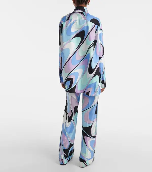 Emilio Pucci Printed Silk Twill Pajama Shirt