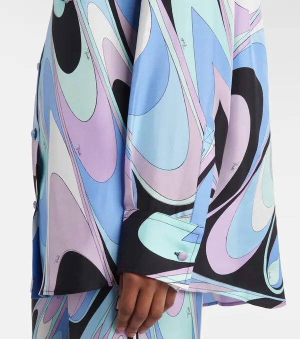 Emilio Pucci Printed Silk Twill Pajama Shirt