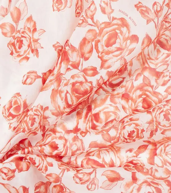 Magda Butrym Floral Printed Cotton And Silk Scarf