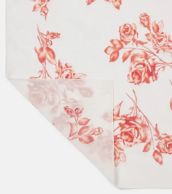 Magda Butrym Floral Printed Cotton And Silk Scarf - Pink