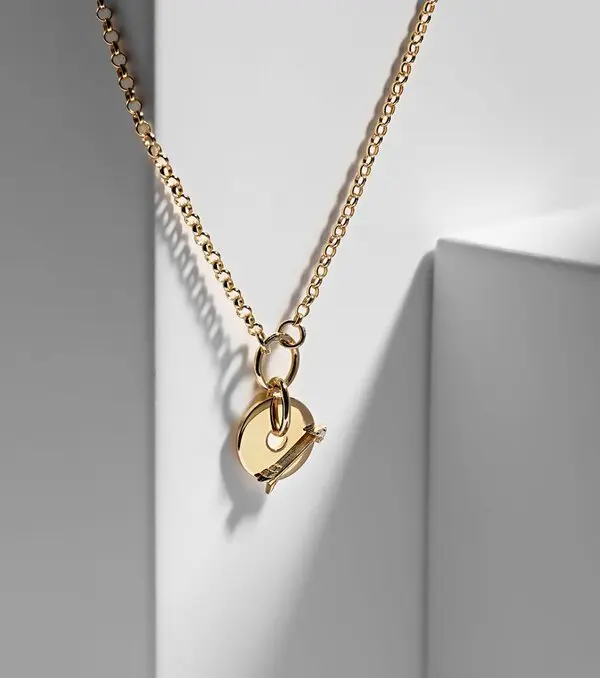 FOUNDRAE Arrow 18kt Yellow Chain Necklace With Diamonds