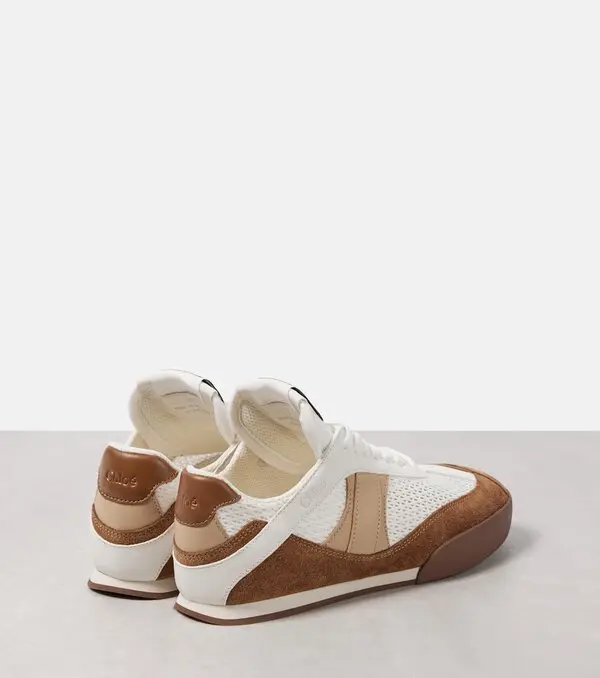 Chloé Kick Suede And Leather-trimmed Sneakers - Brown