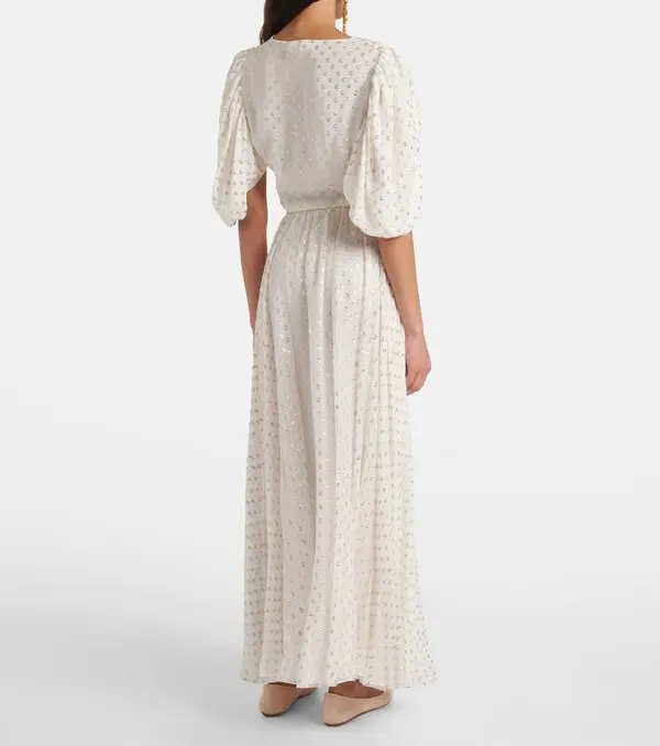 Chloé Jacquard Silk-blend Muslin Crop Top