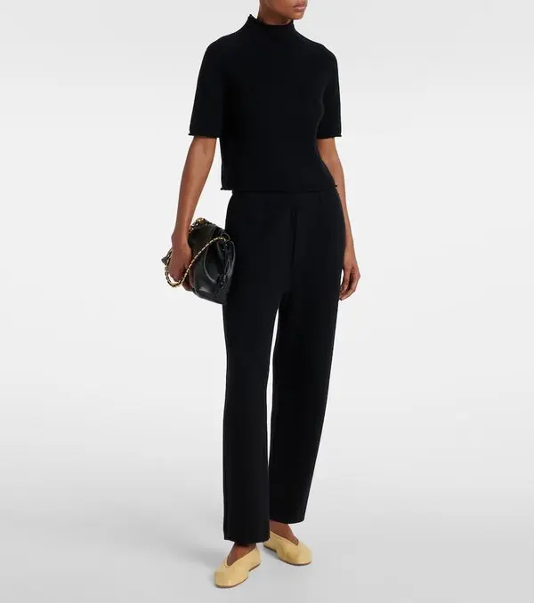 LISA YANG Fride Ribbed-knit Cashmere Top - Black