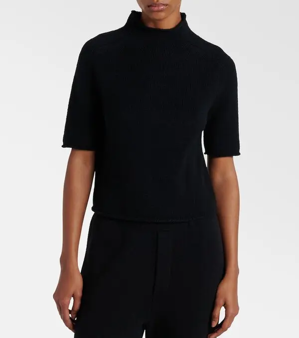 LISA YANG Fride Ribbed-knit Cashmere Top - Black