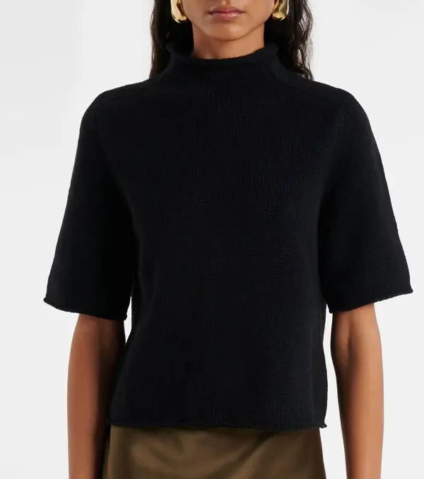 LISA YANG Fride Ribbed-knit Cashmere Top - Black