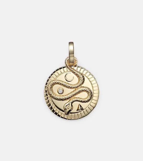 FOUNDRAE Wholeness Medium Pendant With Diamonds - Gold