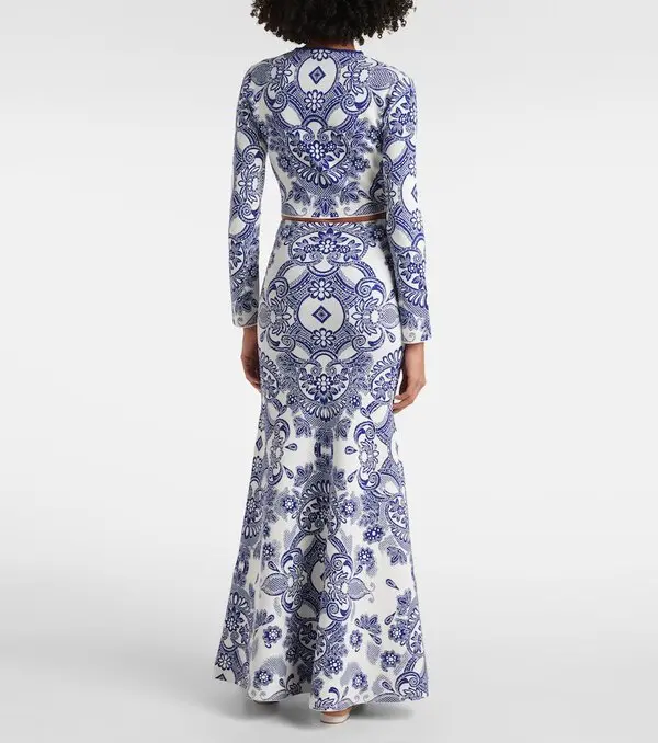 Etro Cropped Cardigan - Blue