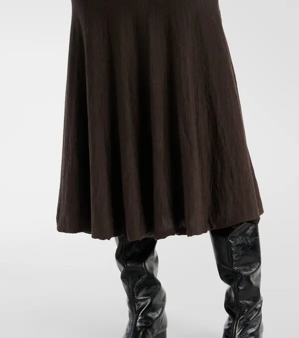 Khaite Mayu Wool Midi Skirt