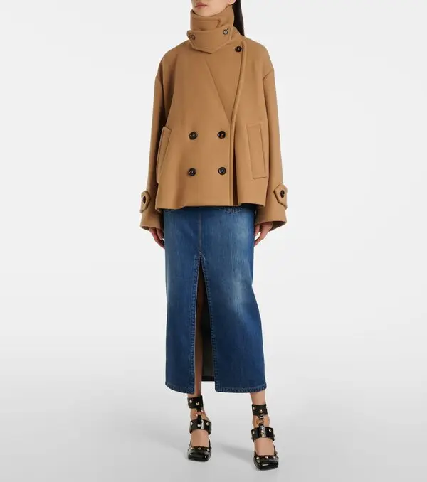 Chloé Front-slit Denim Midi Skirt
