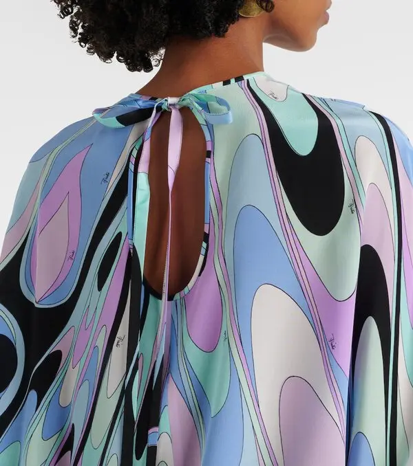 Emilio Pucci Printed Silk Blouse - Blue
