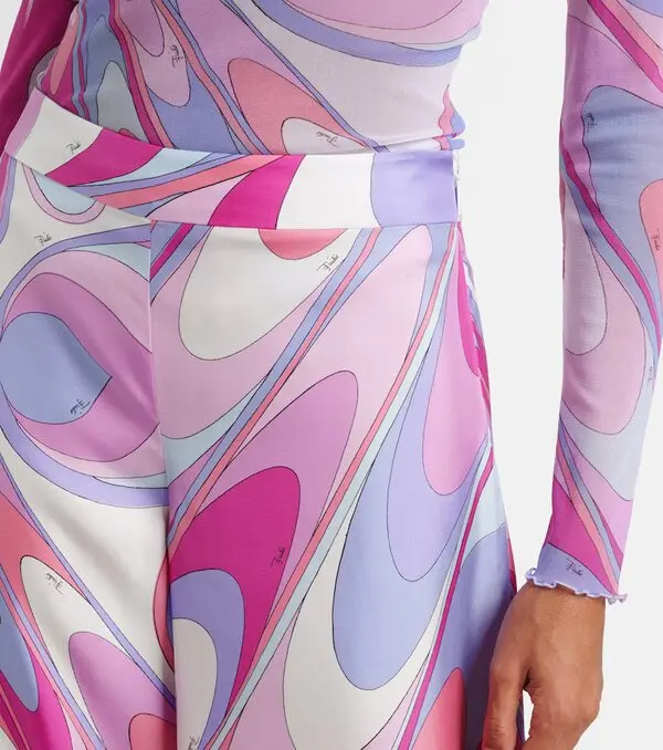 Emilio Pucci Iride Silk Twill Wide-leg Pants - Pink
