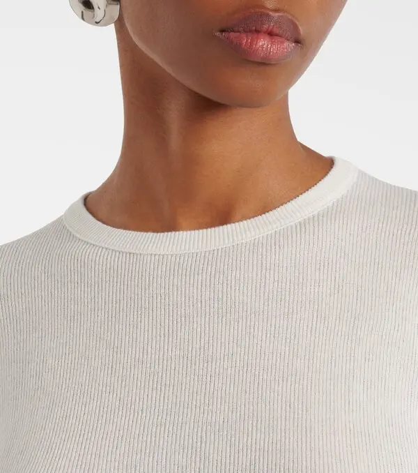 LISA YANG Vivian Knitted Top - White