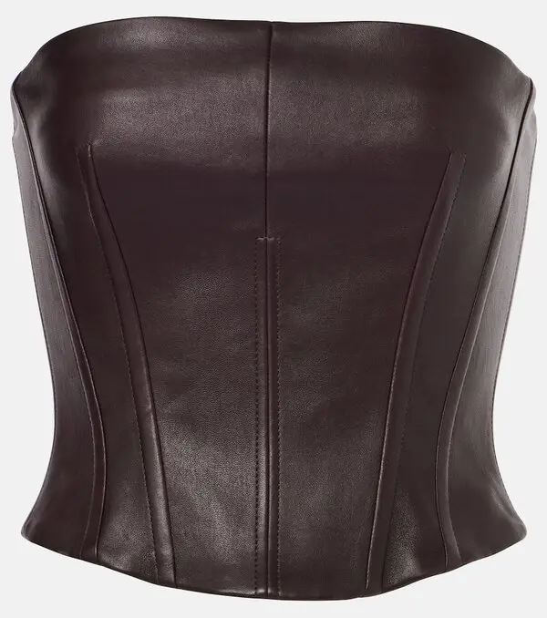 Stouls Rosalia Strapless Leather Top - Red