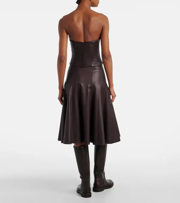 Stouls Rosalia Strapless Leather Top - Red