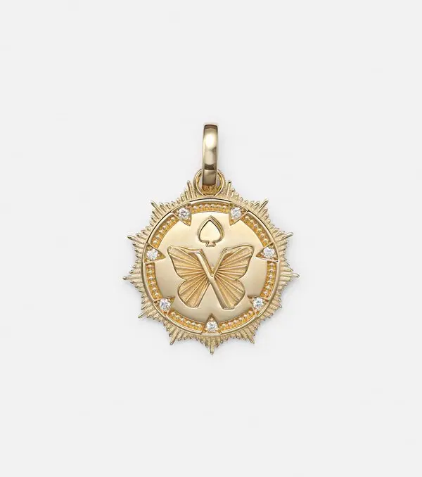 FOUNDRAE Reverie Medium 18kt Pendant With Diamonds - Gold