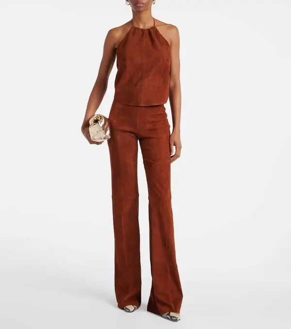 Stouls Halterneck Suede Top