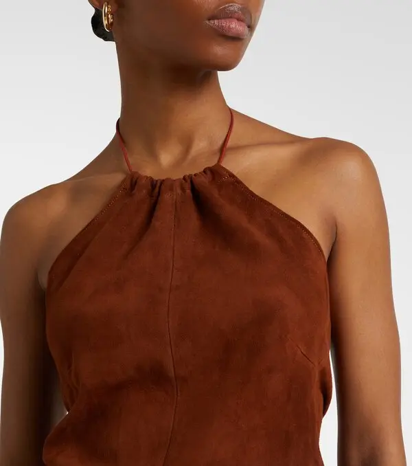Stouls Halterneck Suede Top