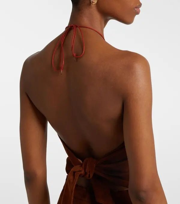 Stouls Halterneck Suede Top