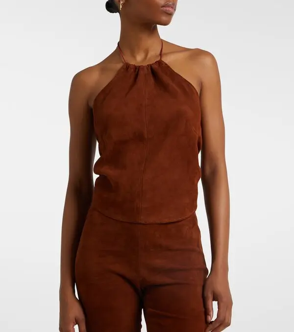 Stouls Halterneck Suede Top