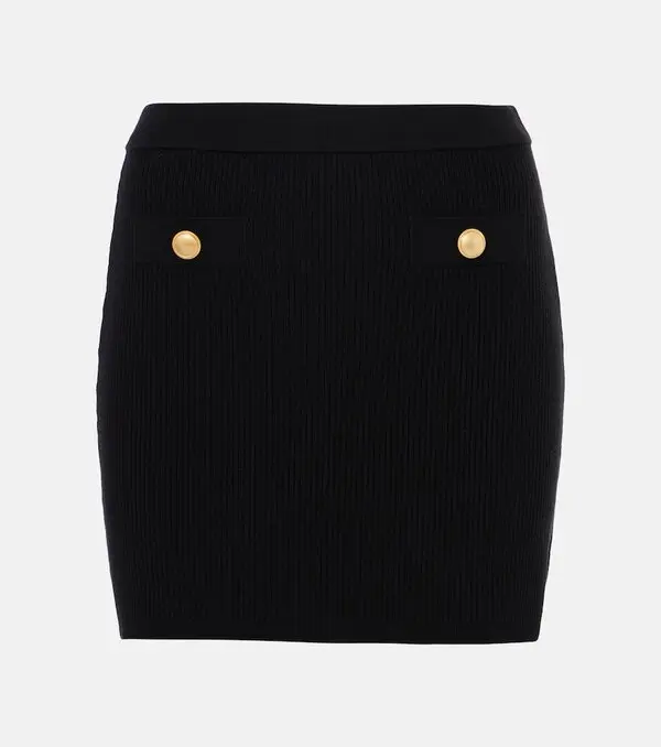 Alessandra Rich Wool And Cashmere Miniskirt