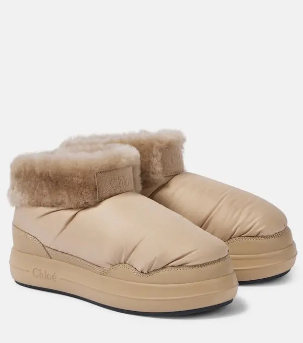 Chloé Polar Shearling-lined Ankle Boots