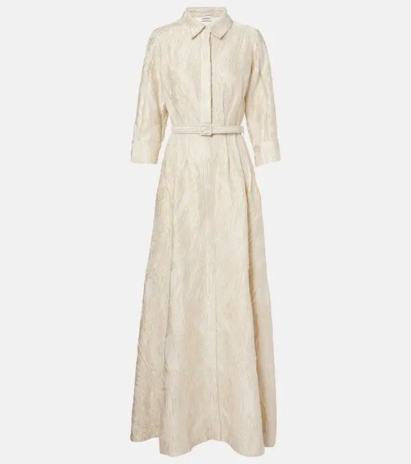 Simkhai Courtney Embellished Jacquard Gown - Beige